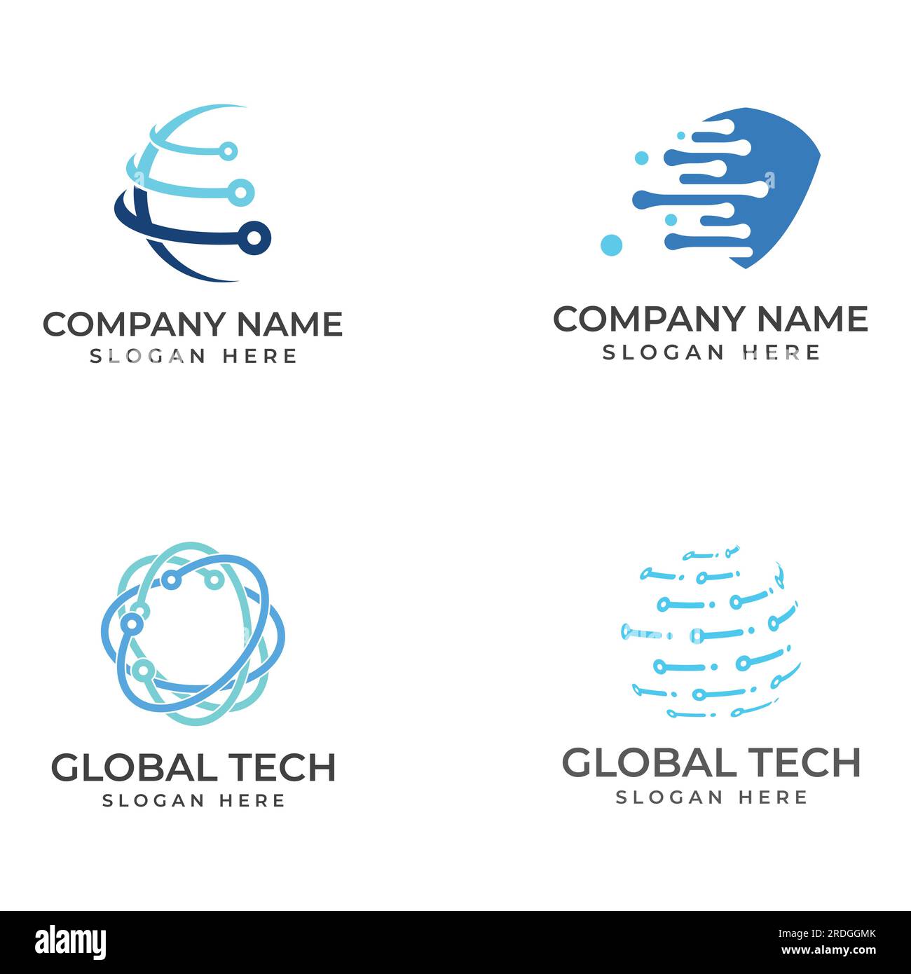 Logo of modern digital tech world, global or tech planet, and digital ...