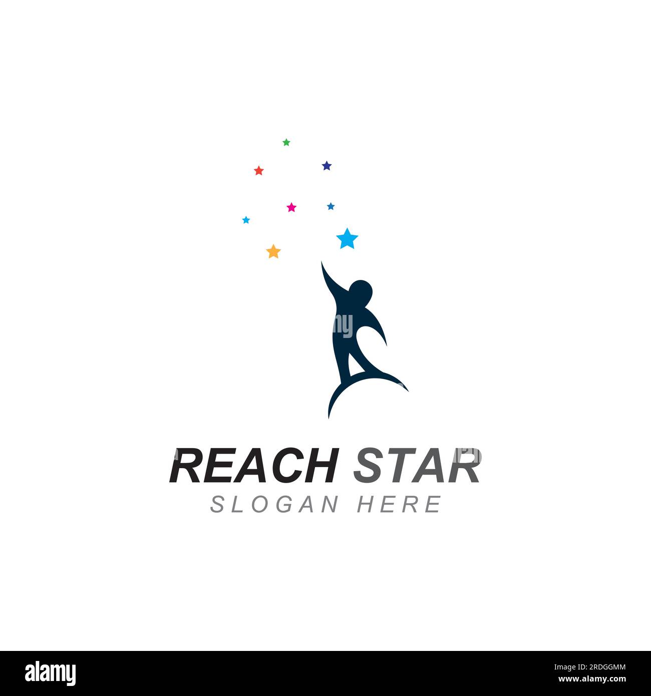 A logo to reach the stars or a logo to reach a dream or goal. Logo using vector design concept ...