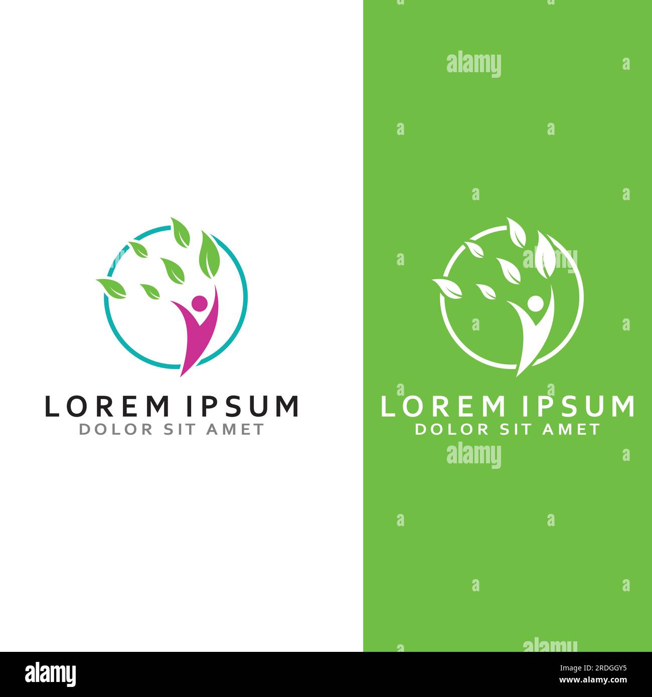 Human nature leaf logo. Leaf and human combination logo with vector ...