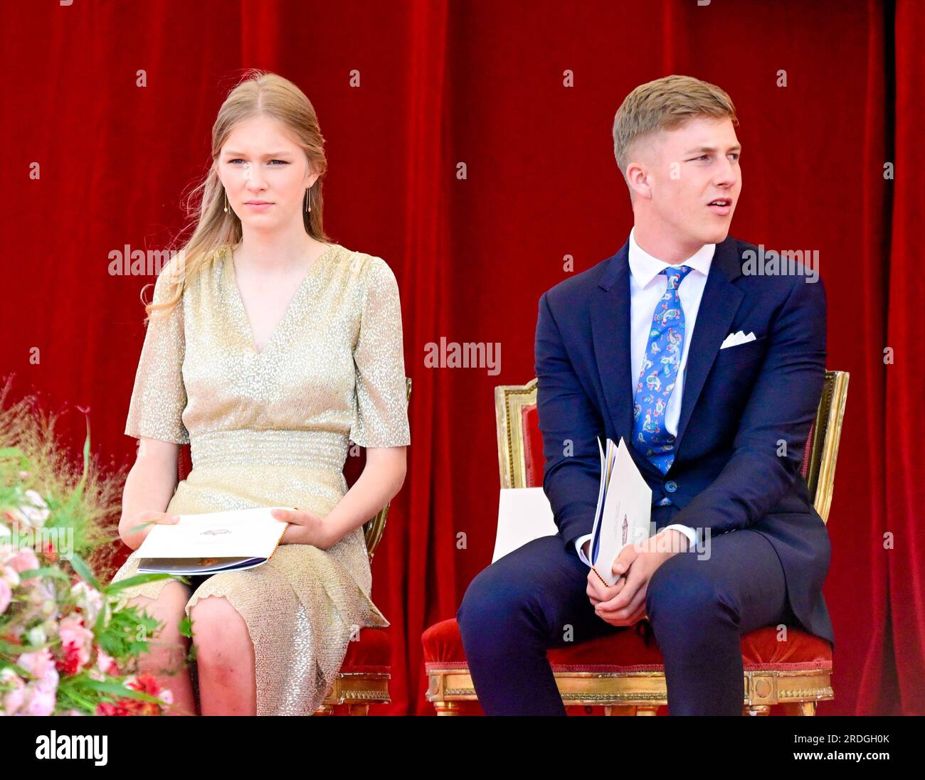 Brussels, Belgium. 21st July, 2023. Prince Emmanuel and Princess ...