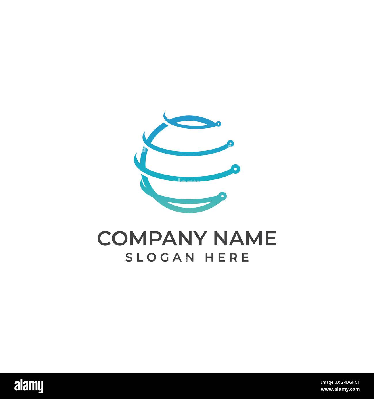 Logo of modern digital tech world, global or tech planet, and digital ...