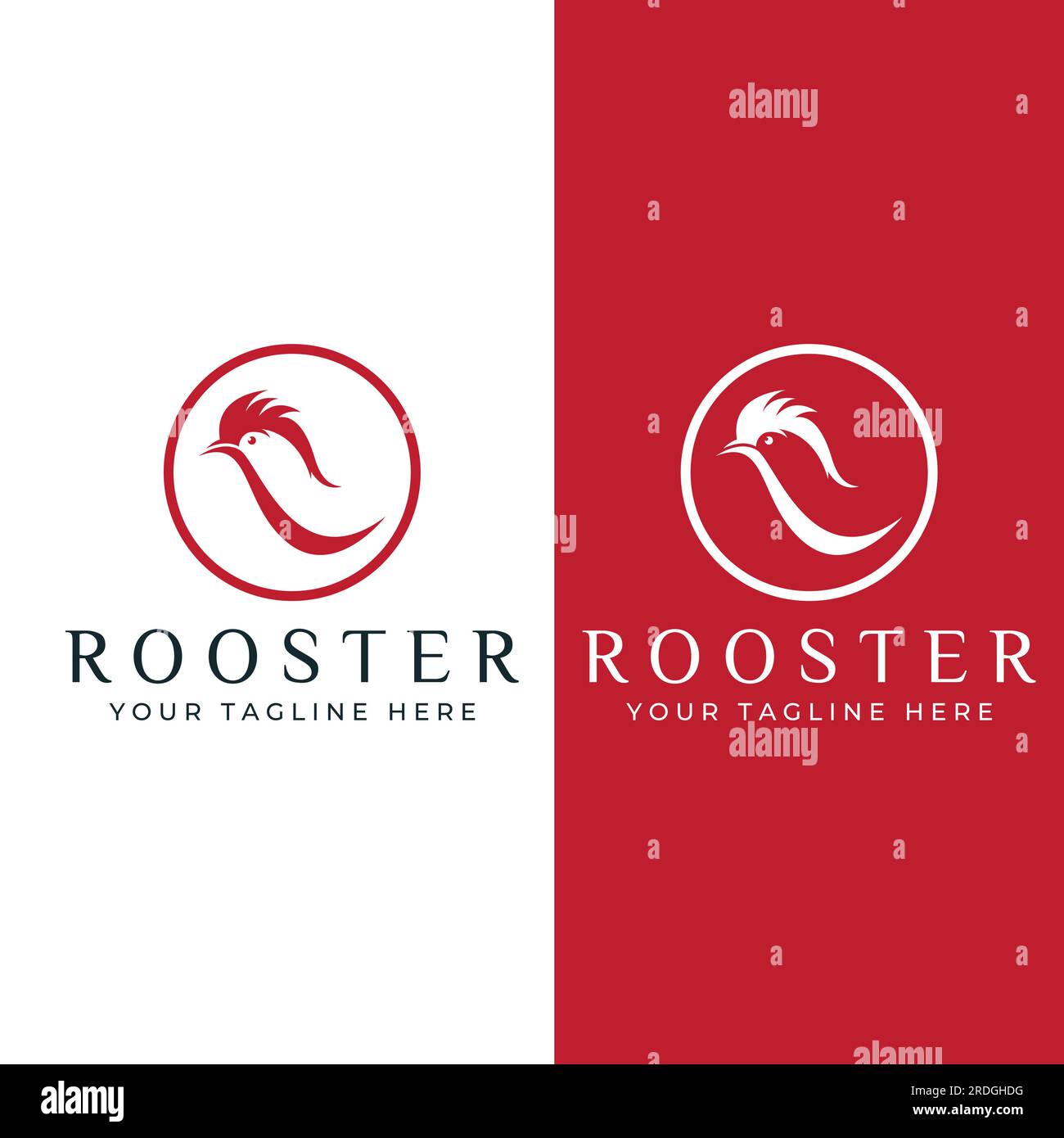 Chicken logo, rooster head logo with fish combination. The chicken logo ...