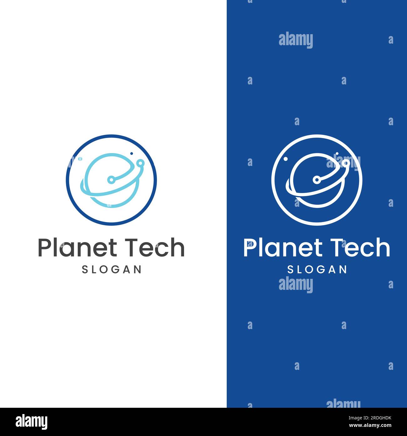 Logo of modern digital tech world, global or tech planet, and digital tech protection. Logo with ...