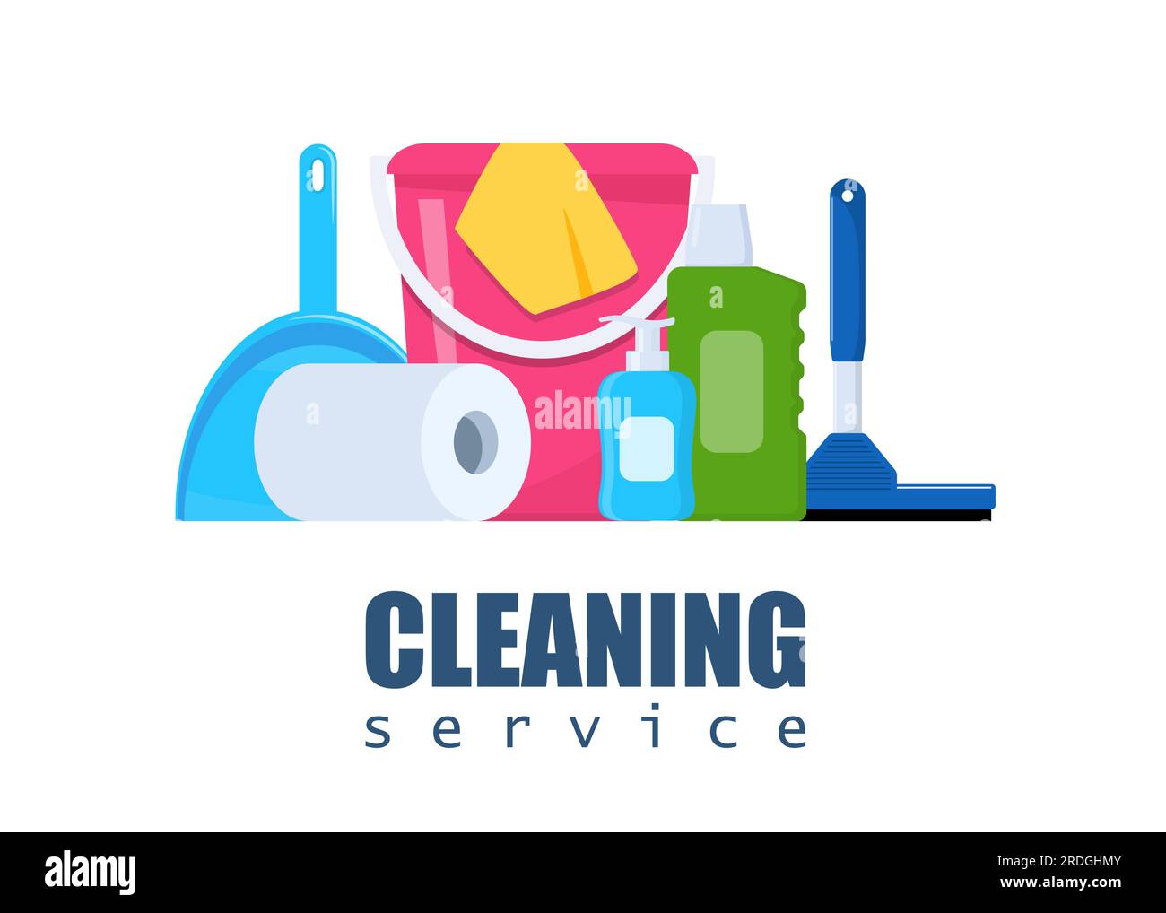 Cleaning service and household supplies. Design concept for web banner ...