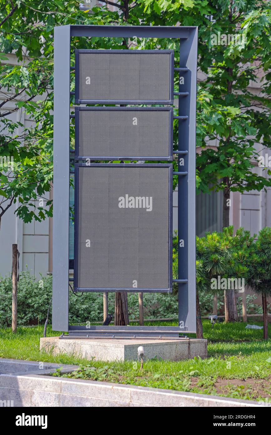 Large Vertical Led Screen Advertising Info Display Turned Off Stock ...