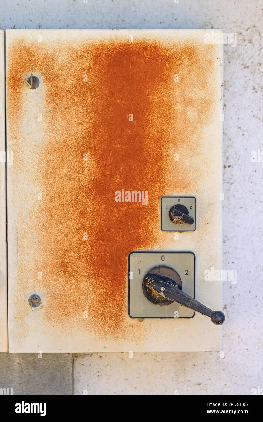 High Voltage Lever Switch at Control Electric Power Box Stock Photo - Alamy