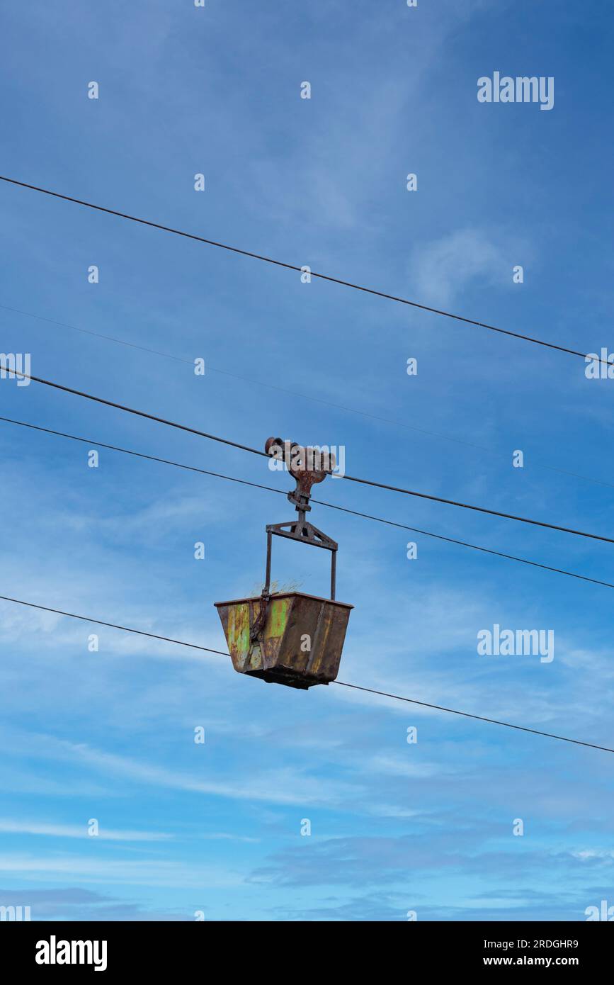 Cable Car Cableway Ore Transport From Coal Mine Stock Photo - Alamy