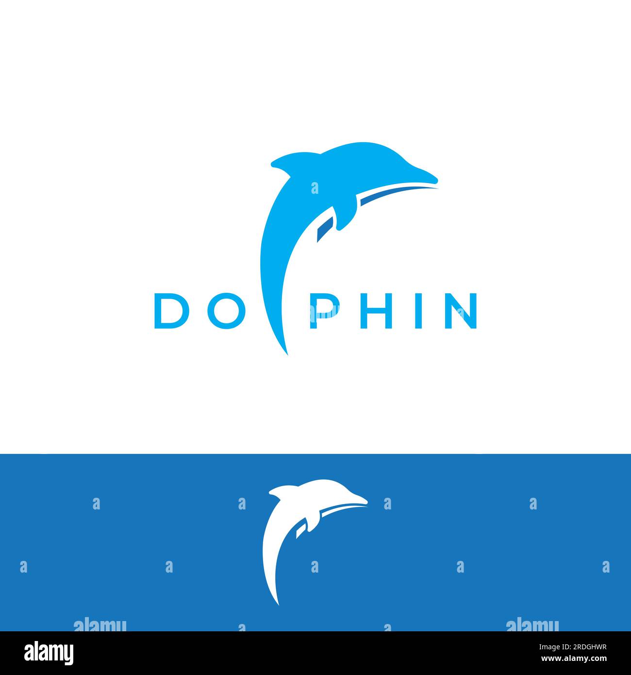 Dolphin logo. Dolphins jump on the waves of the sea or the beach Stock ...