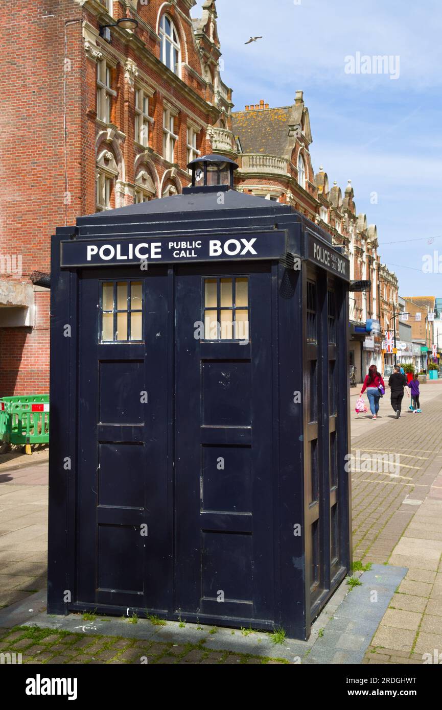 Modern Police Box Based On Old Design With Light In The Roof Containing ...