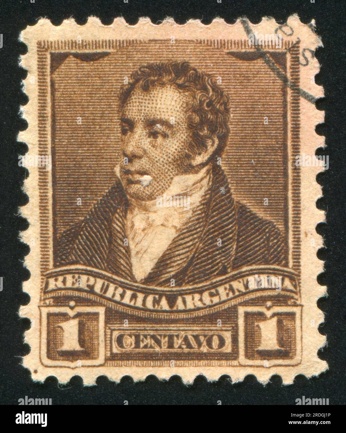 ARGENTINA - CIRCA 1892: stamp printed by Argentina, shows Bernardino ...