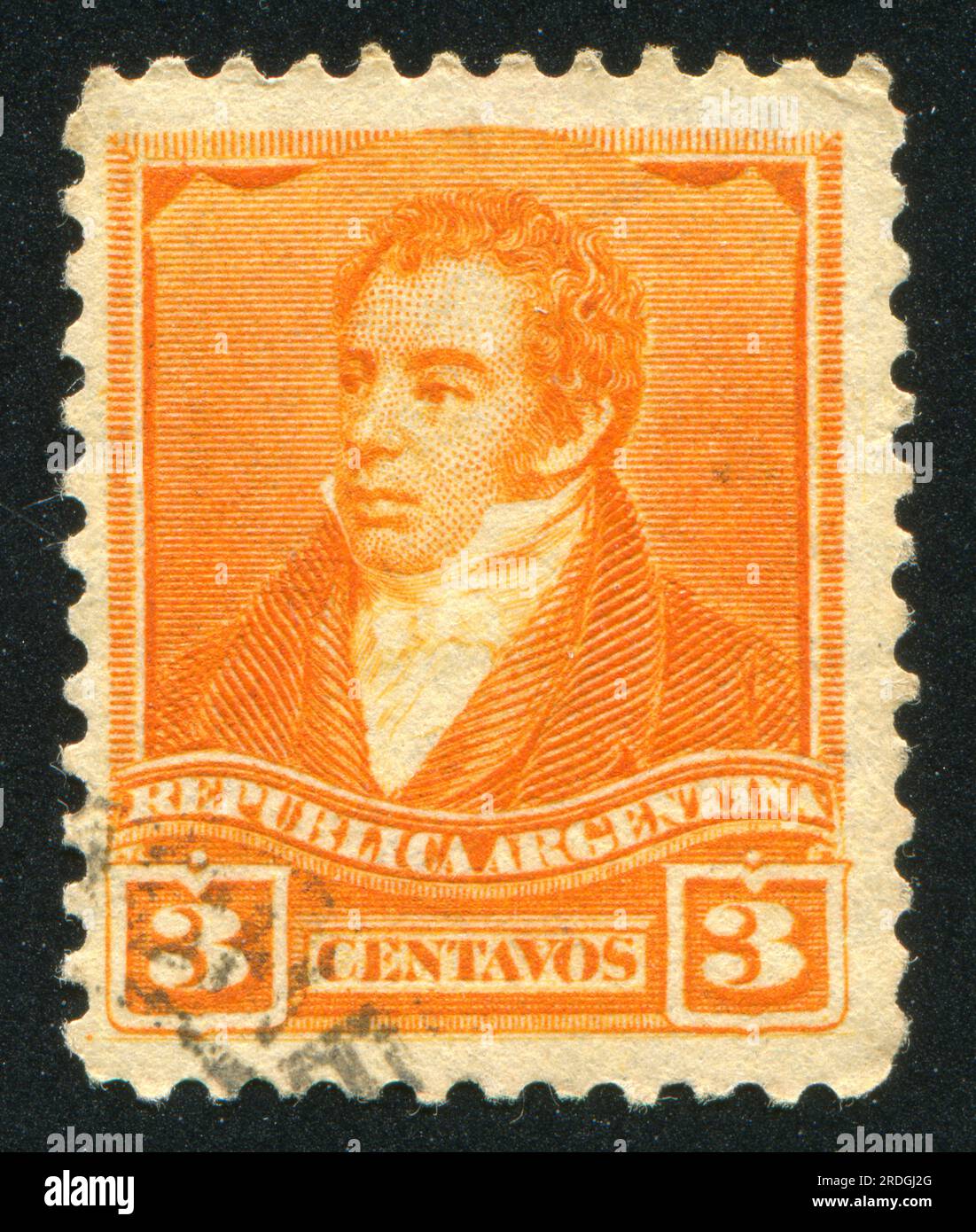 ARGENTINA - CIRCA 1892: stamp printed by Argentina, shows Bernardino ...