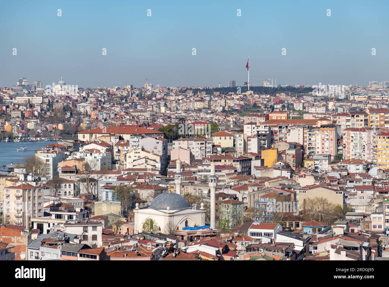 A picture of the Beyoglu and Eyup districts of Istanbul, with the ...