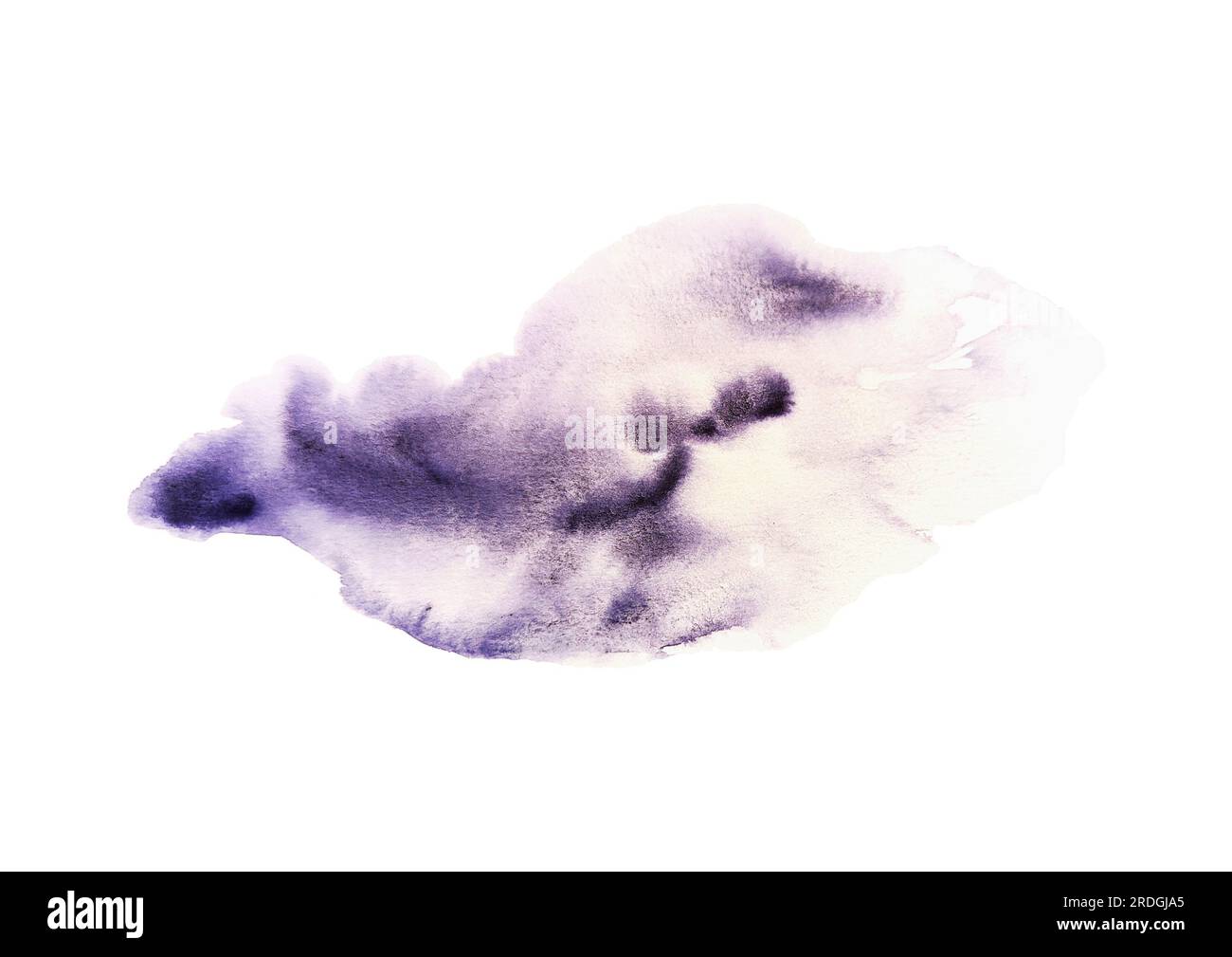 Abstract watercolor grunge stain isolated on white background. Hand ...