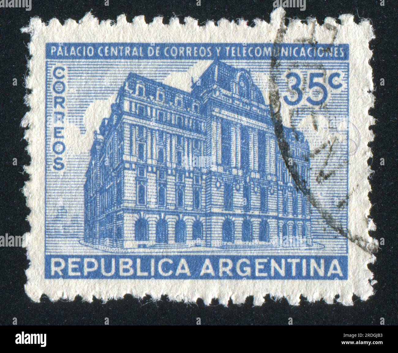 ARGENTINA - CIRCA 1945: stamp printed by Argentina, shows Post Office ...