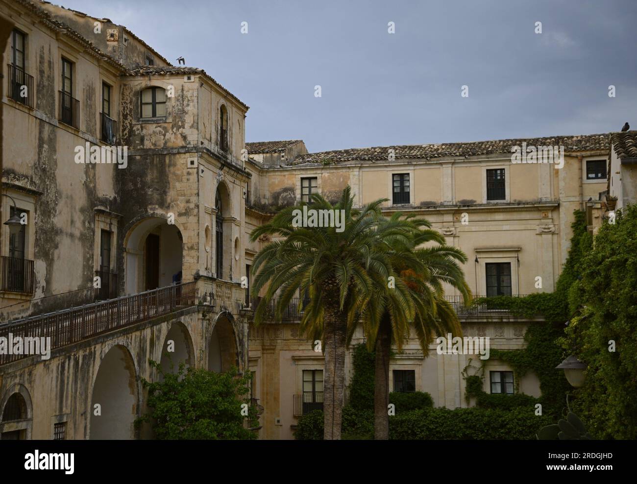 Landscape with scenic view of the Neoclassical style Palazzo Di Lorenzo ...