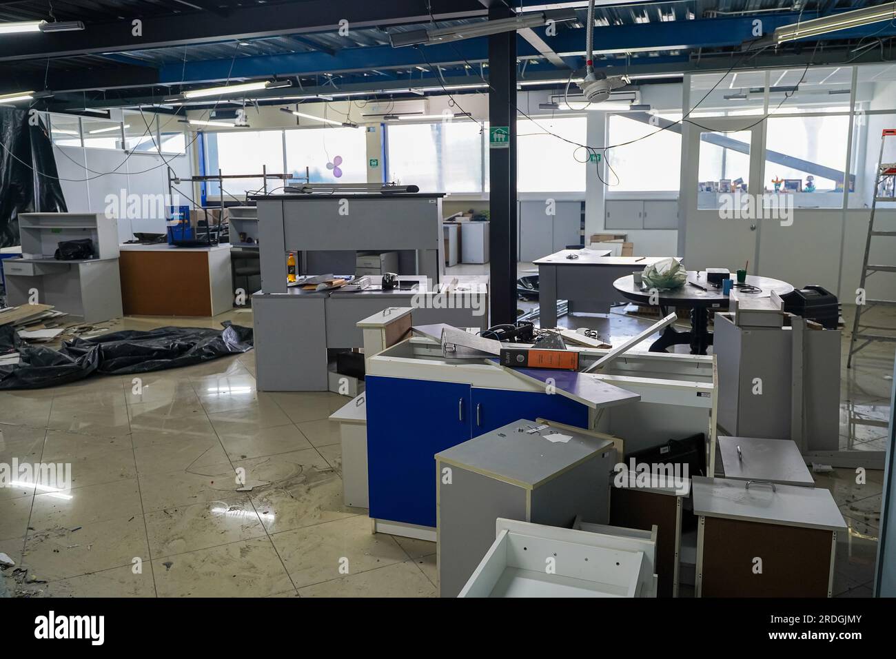 Office remodeling, inside office demolished, Office interior ...