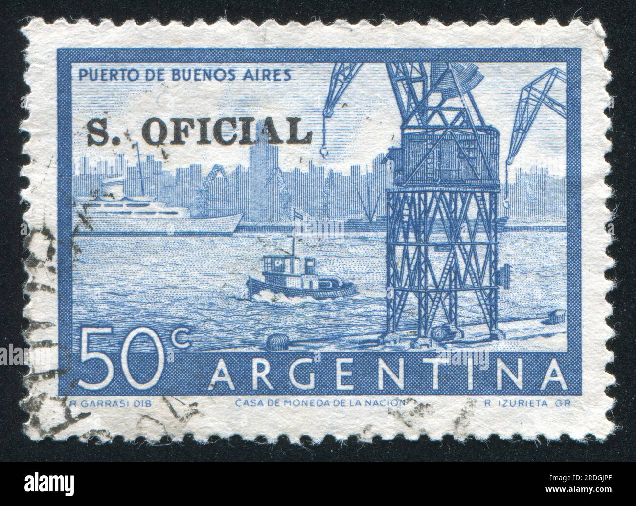 ARGENTINA - CIRCA 1954: stamp printed by Argentina, shows Buenos Aires ...