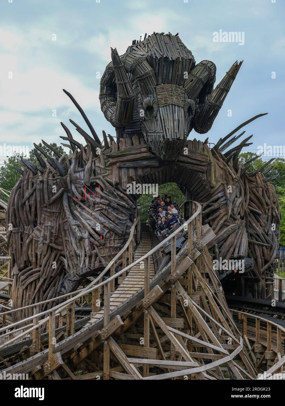 The Wicker Man rollercoaster at Alton Towers, UK Stock Photo - Alamy