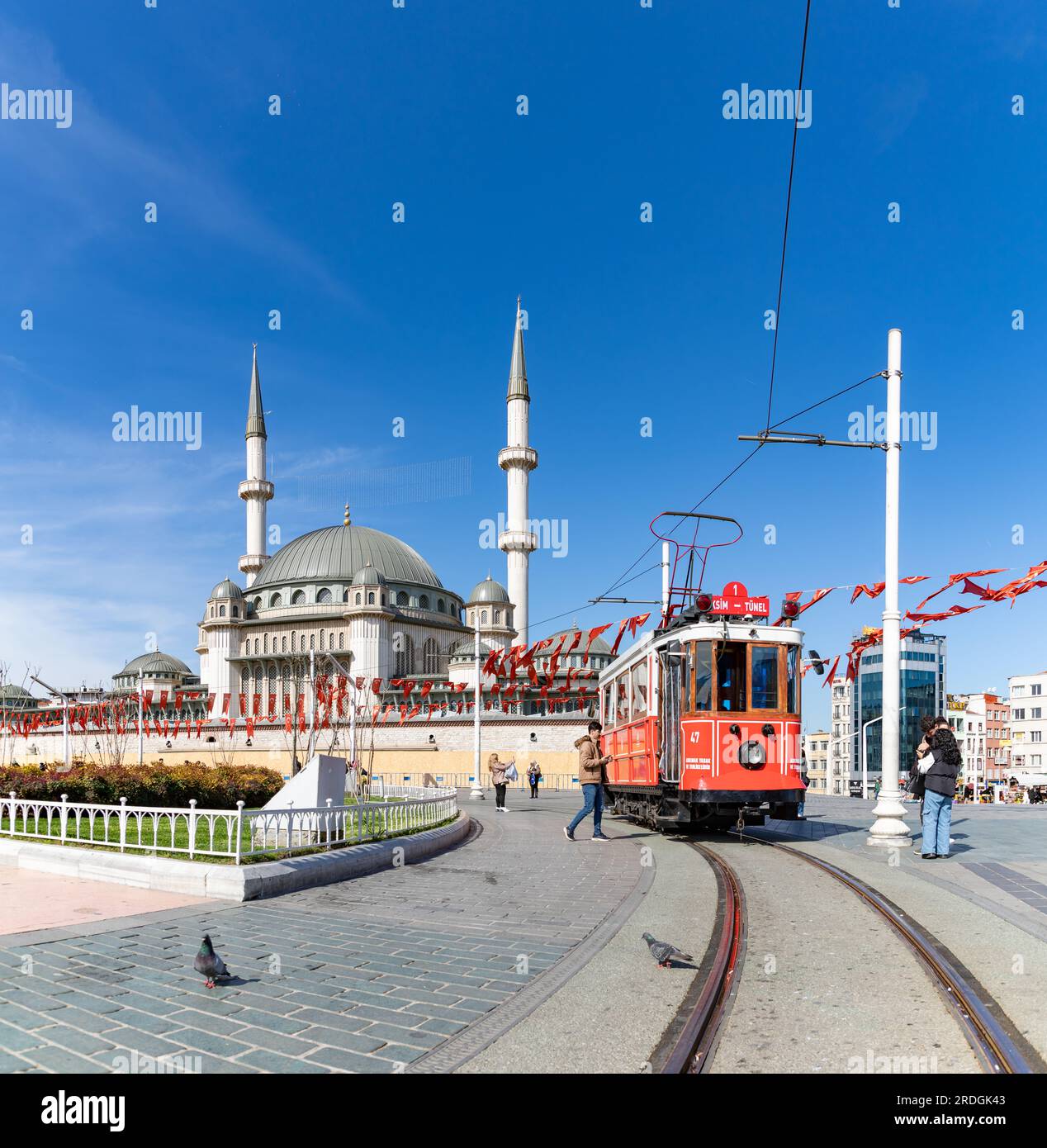 A picture of the Taksim Mosque, the Taksim Square and the Taksim-Tunel ...
