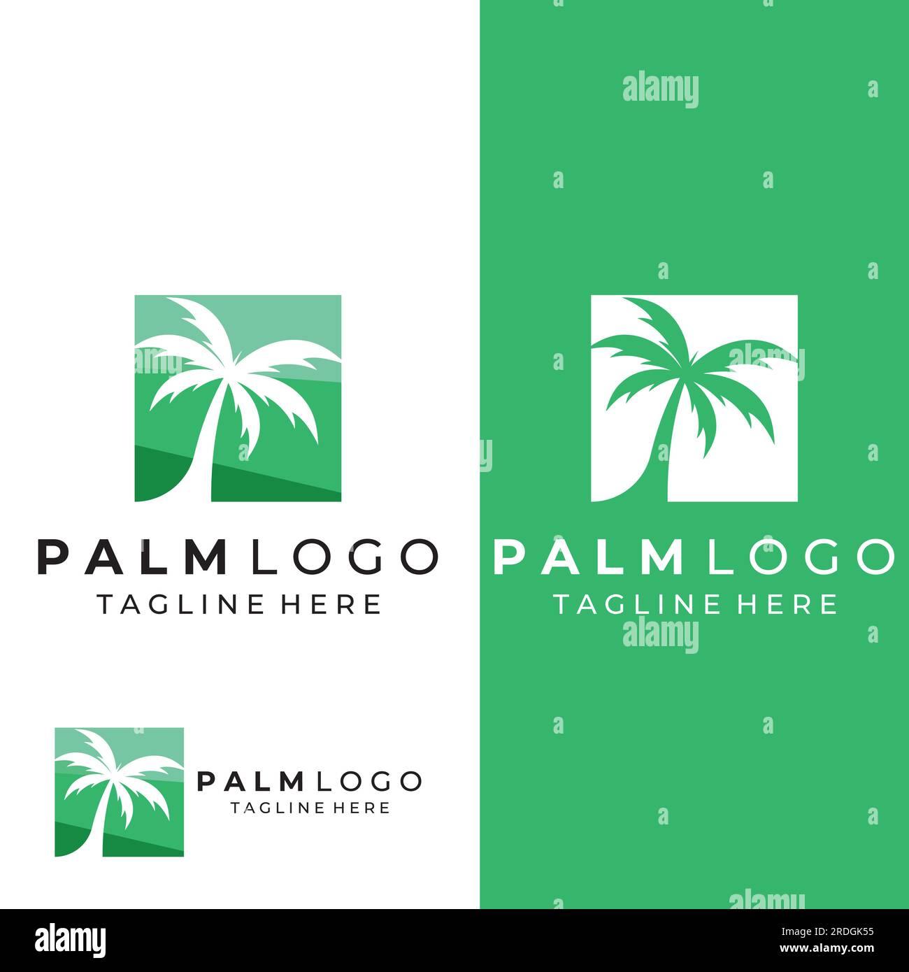 Palm tree logo, palm with waves and sun. Using illustrator editing ...