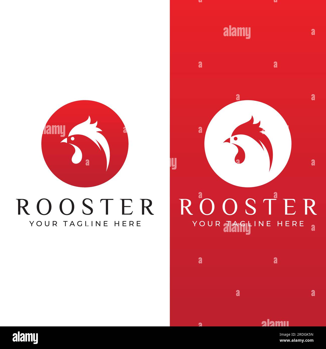 Chicken logo, rooster head logo with fish combination. The chicken logo ...
