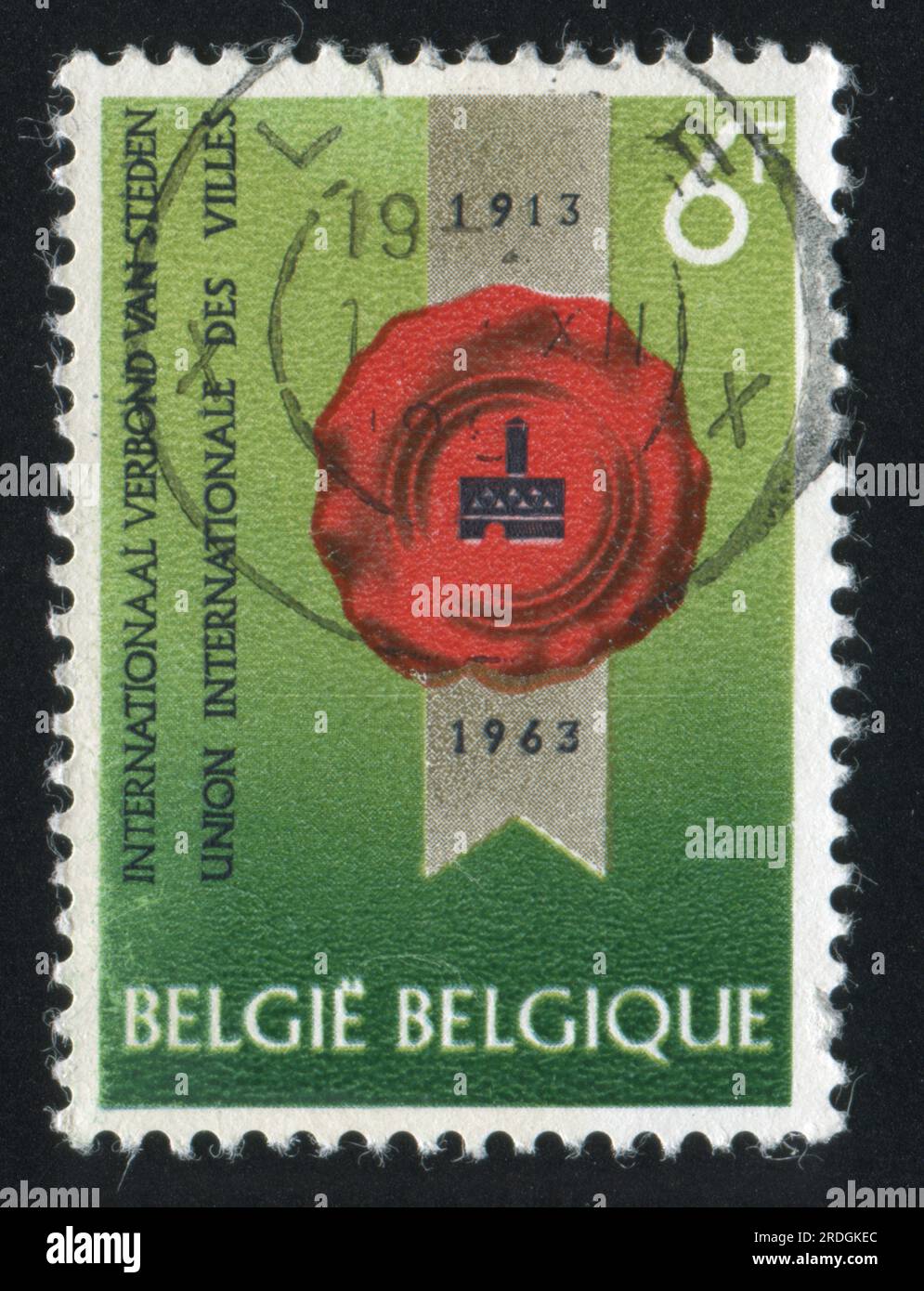 BELGIUM - CIRCA 1963: stamp printed by Belgium, shows Seal of Union of ...