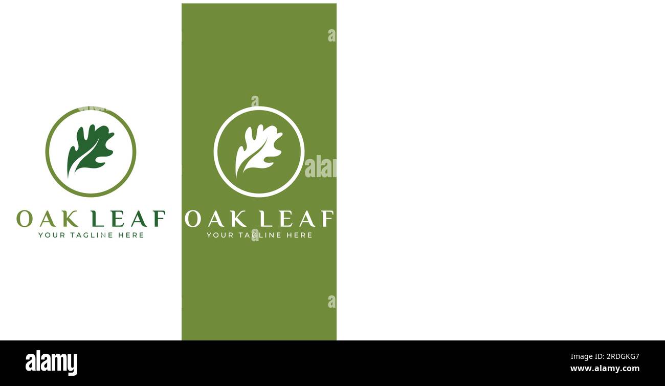 Autumn oak leaf logo and oak tree logo. With editing vector ...