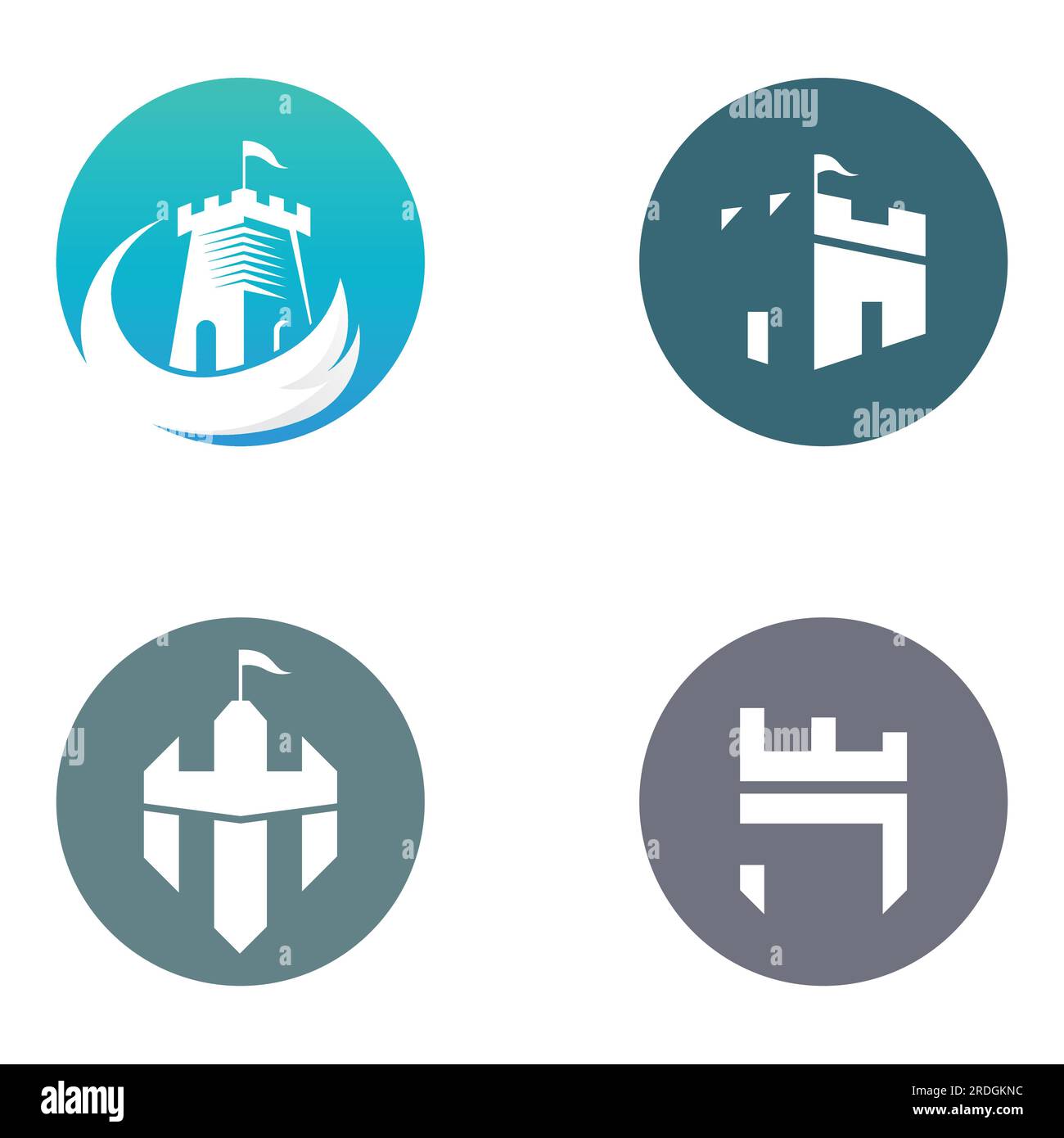 Castle logo silhouette, castle logo with shield combination Stock ...