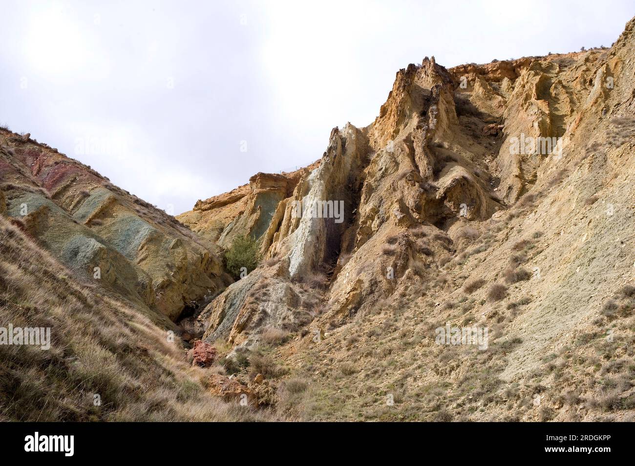 Gypsum and clay deposits in Villel, Teruel, Aragon, Spain Stock Photo ...
