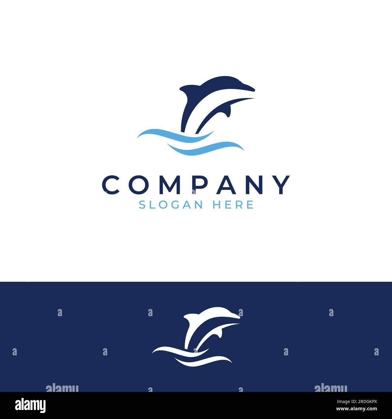 Dolphin logo. Dolphins jump on the waves of the sea or the beach Stock ...