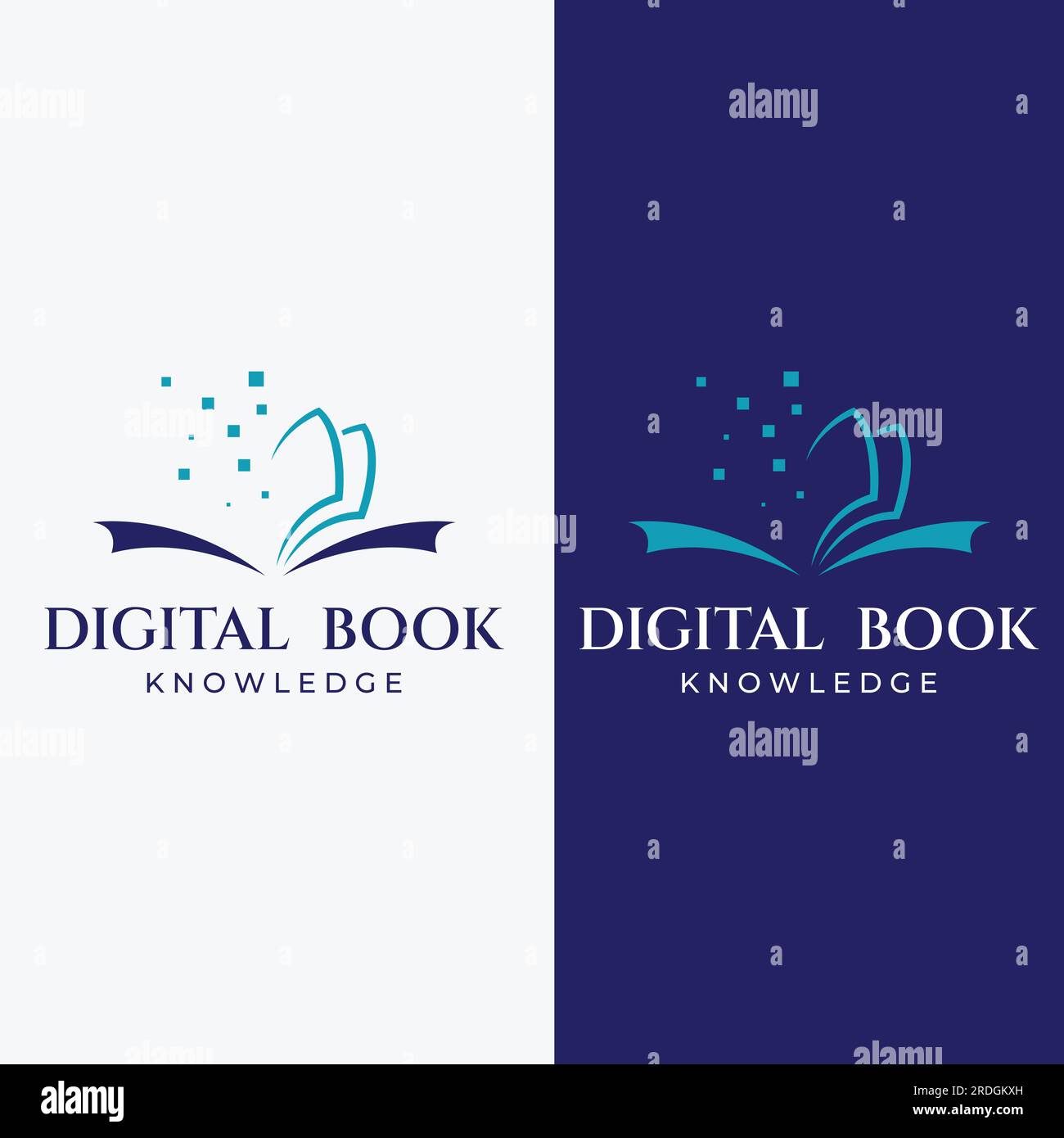 Educational digital book and online knowledge learning book logo and ...
