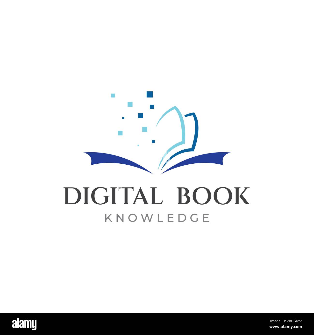 Educational digital book and online knowledge learning book logo and ...