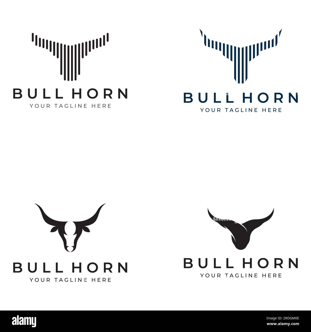 Bull's head horn logo. Using vector design concept Stock Vector Image ...