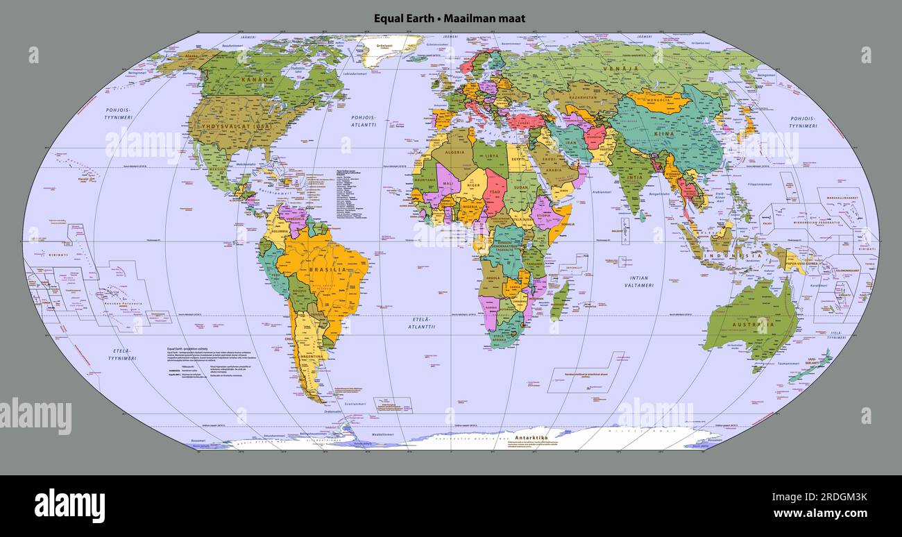 Vector world map equal hi-res stock photography and images - Alamy