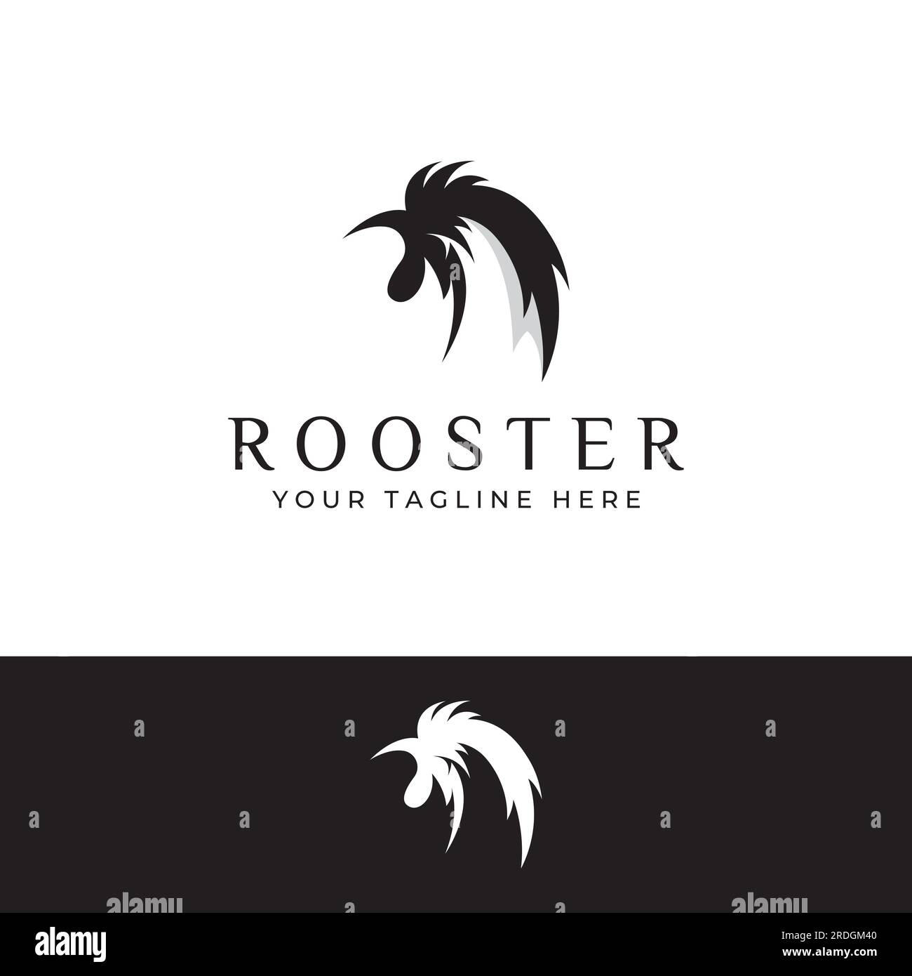 Chicken logo, rooster head logo with fish combination. The chicken logo ...