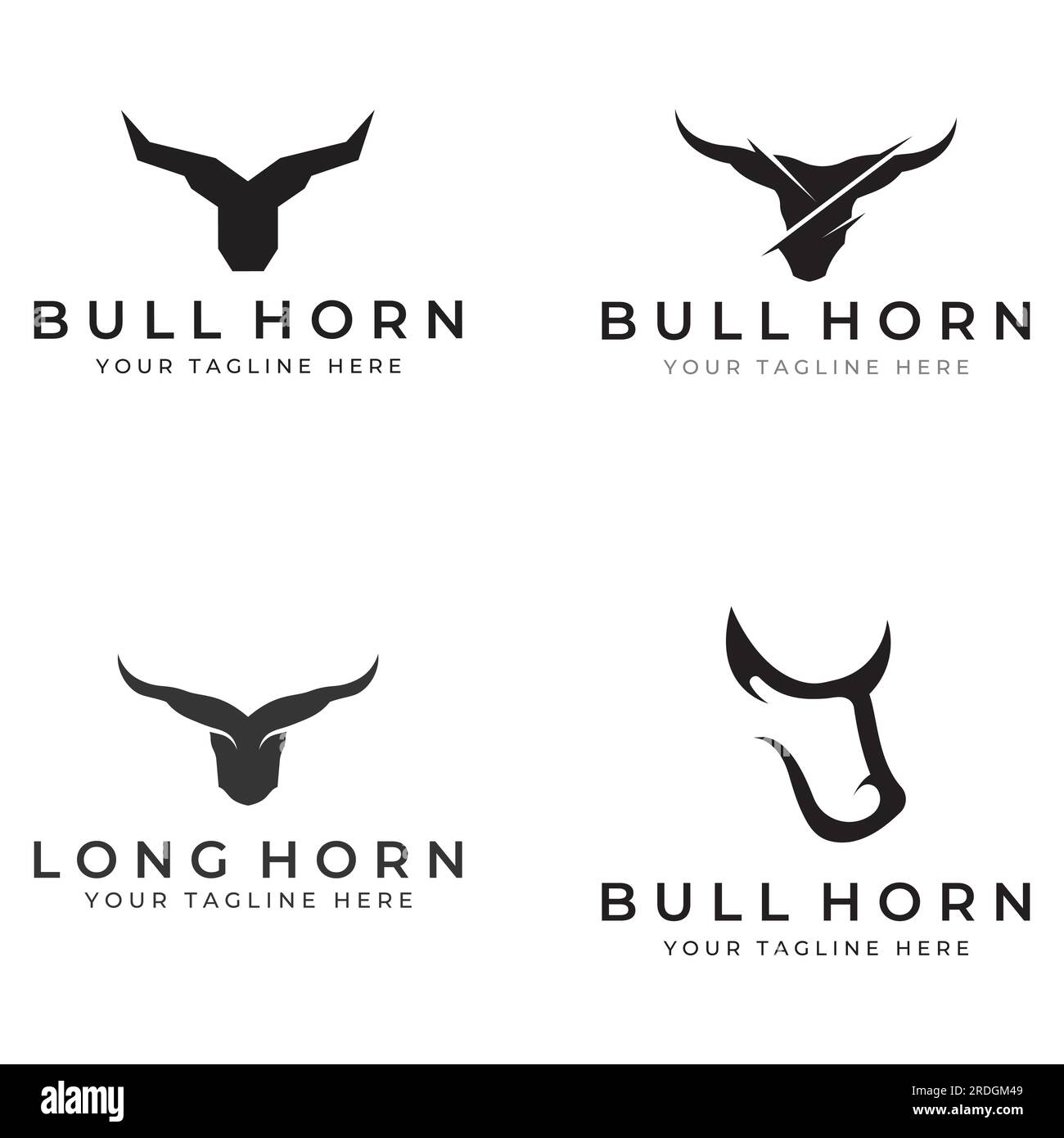 Bull's head horn logo. Using vector design concept Stock Vector Image ...