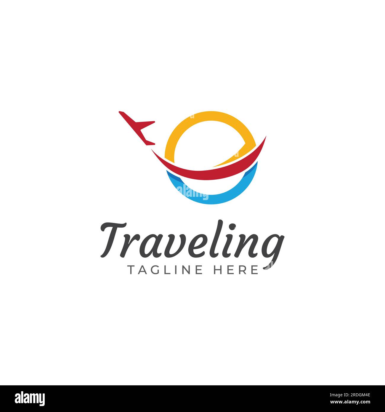 Travel agency logo design and summer vacation with airplane Stock ...