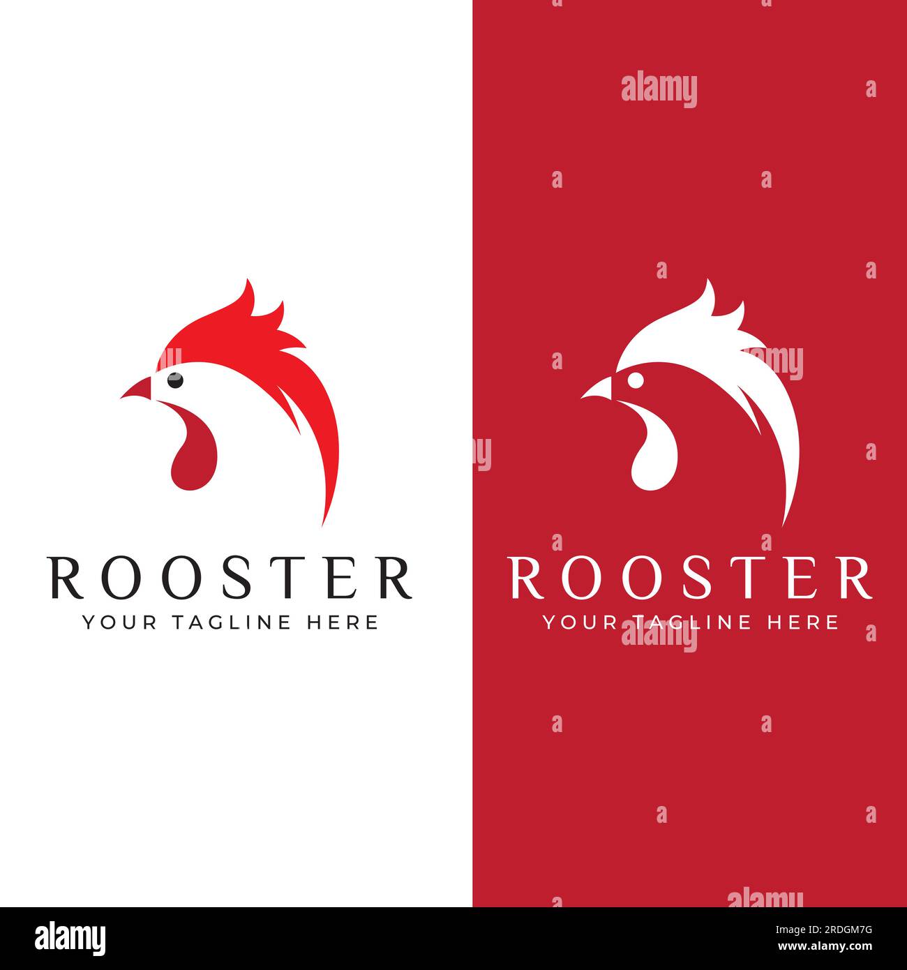 Chicken logo, rooster head logo with fish combination. The chicken logo ...