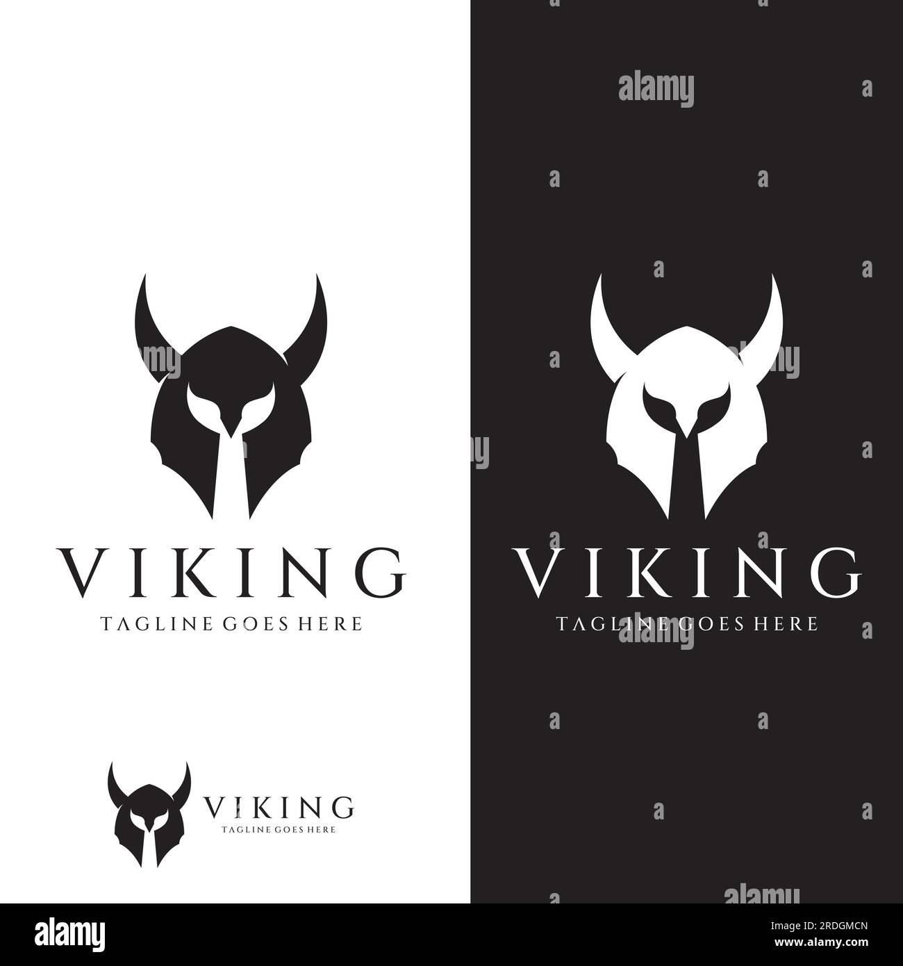Viking warrior helmet logo with horned helmet and vikings with letter V ...