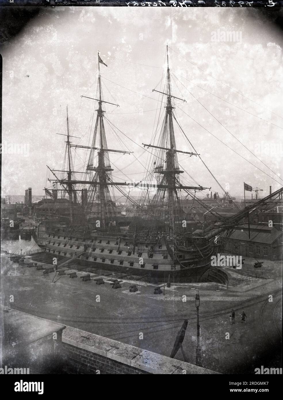 H.M.S. Victory, Nelson's flagship in the Battle of Trafalgar. Built in ...