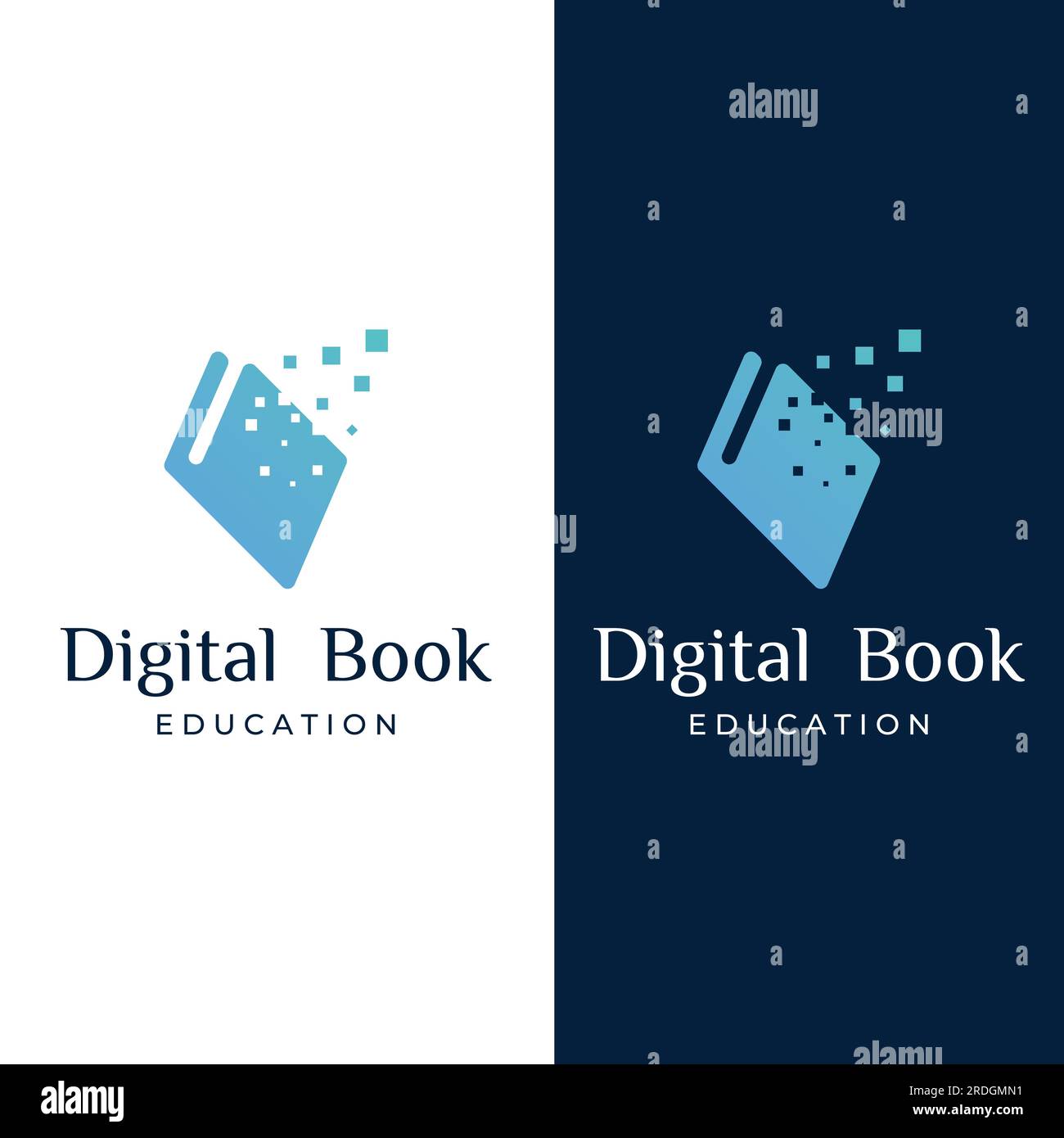 Educational digital book and online knowledge learning book logo and ...
