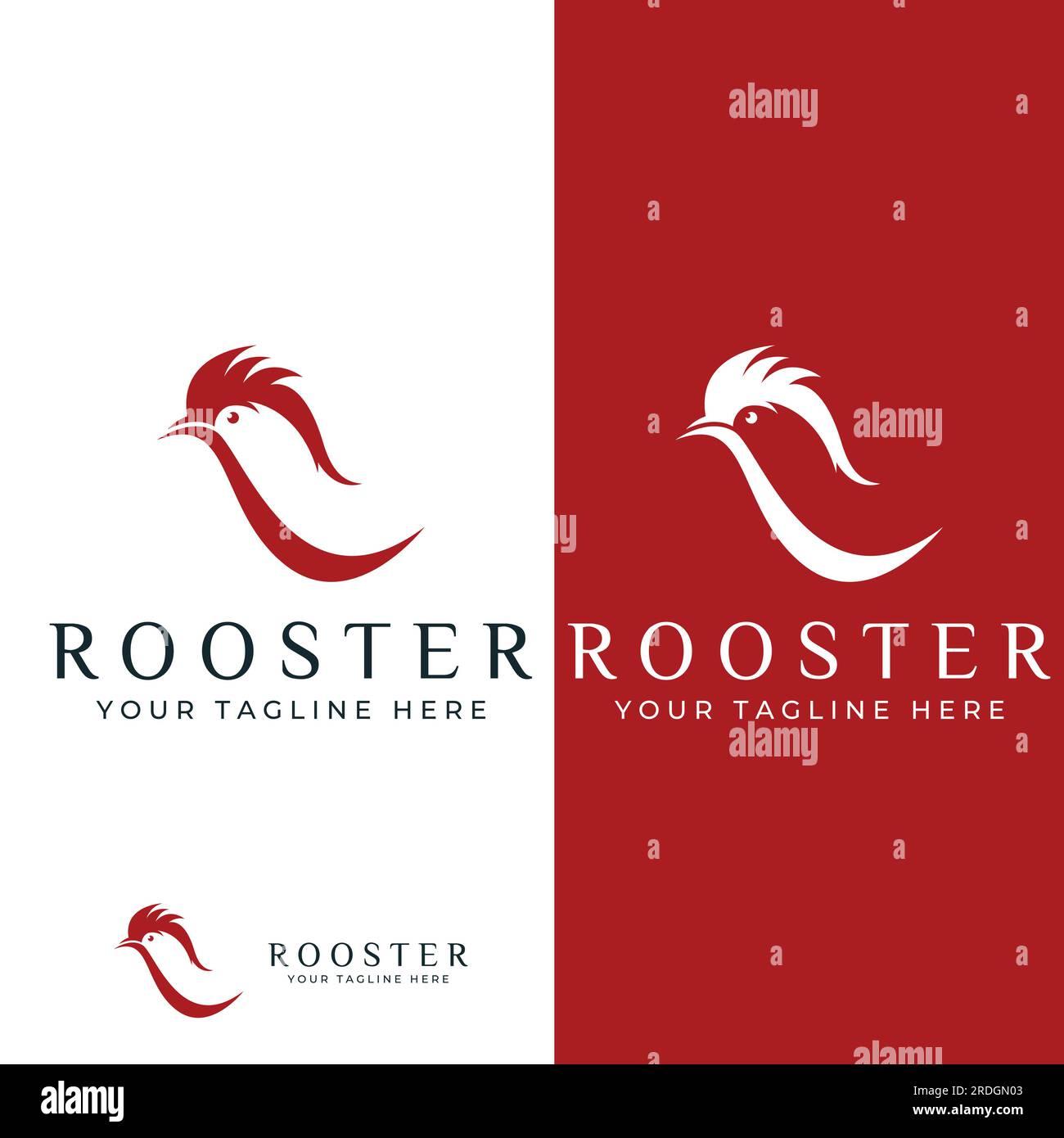 Chicken logo, rooster head logo with fish combination. The chicken logo ...