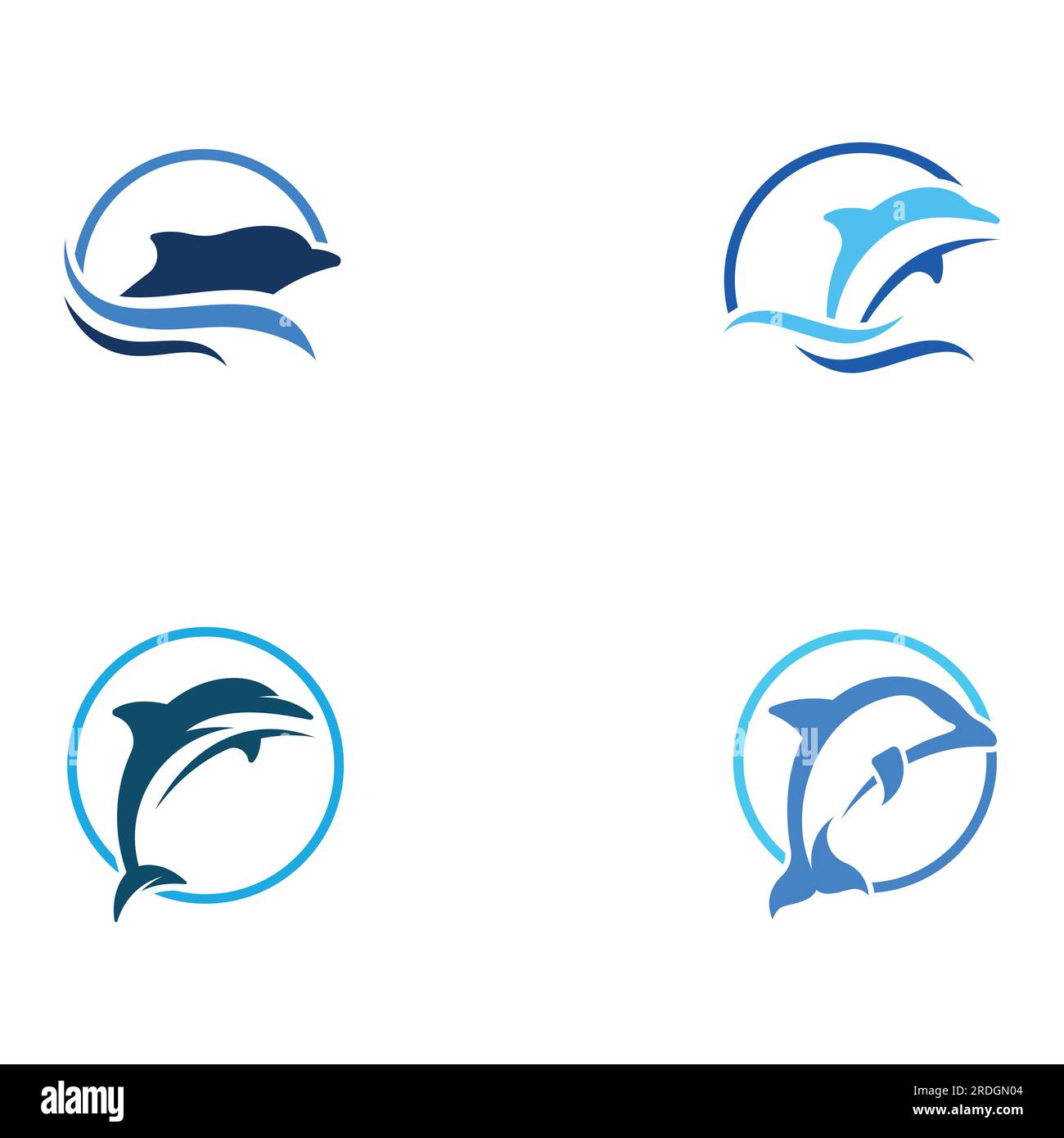 Dolphin logo. Dolphins jump on the waves of the sea or the beach Stock ...