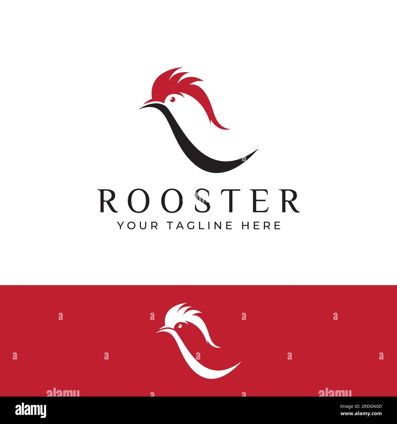 Chicken logo, rooster head logo with fish combination. The chicken logo ...