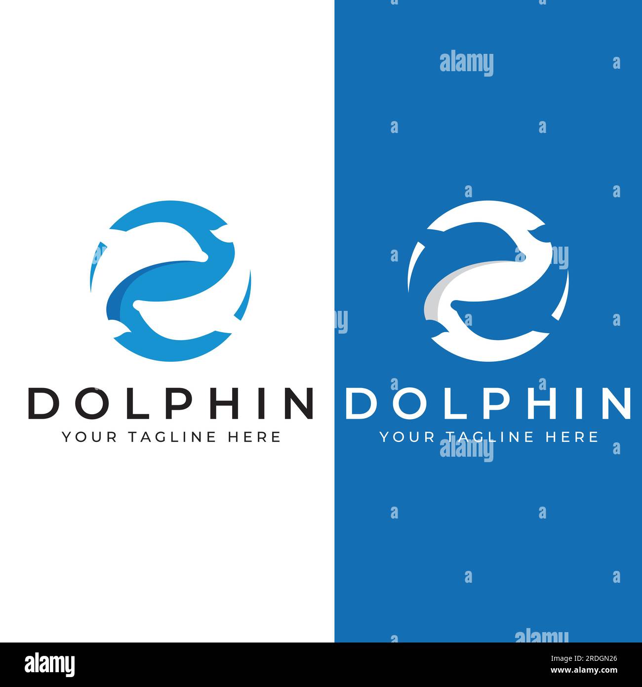 Dolphin logo. Dolphins jump on the waves of the sea or the beach Stock ...