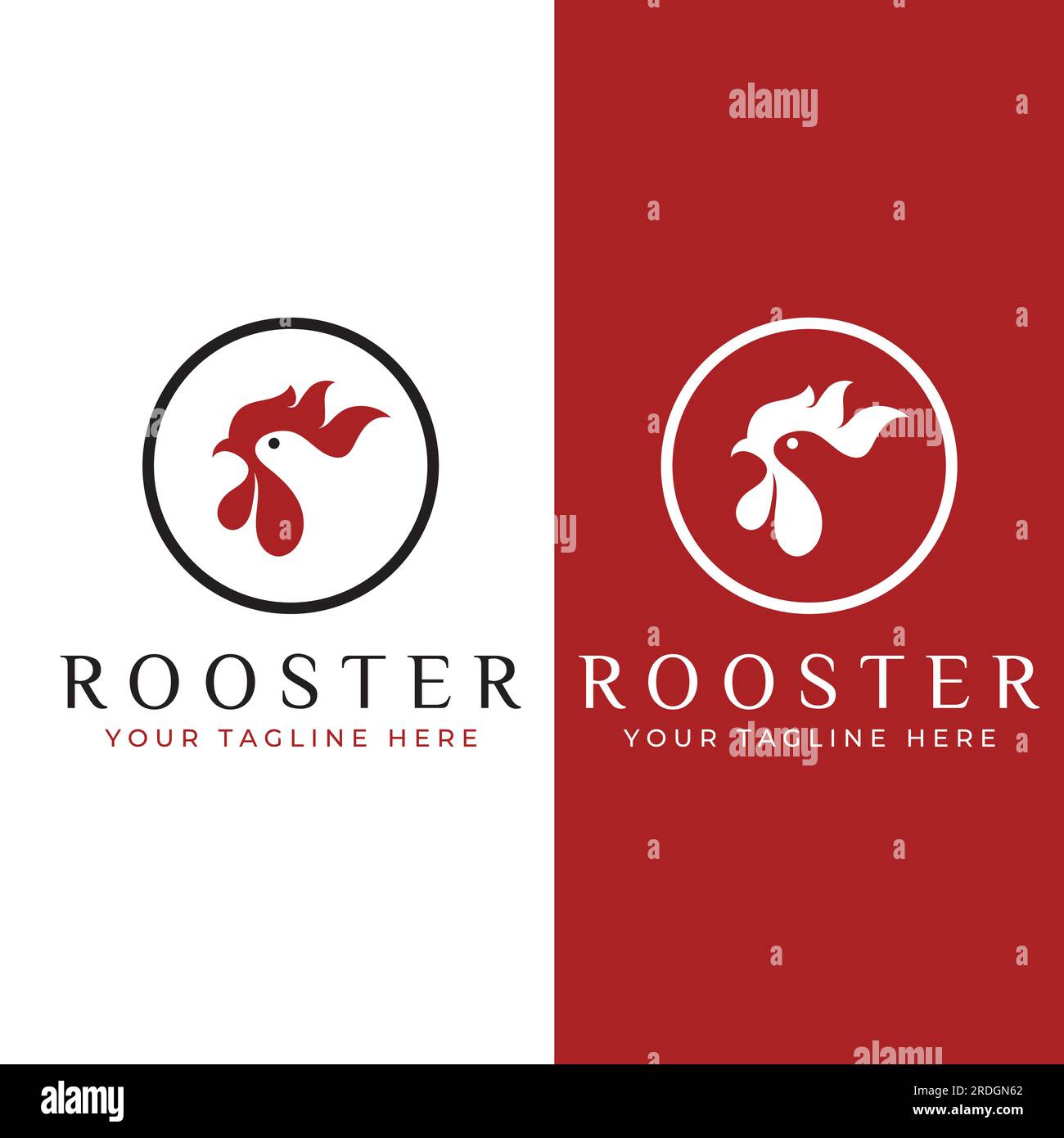 Chicken logo, rooster head logo with fish combination. The chicken logo ...