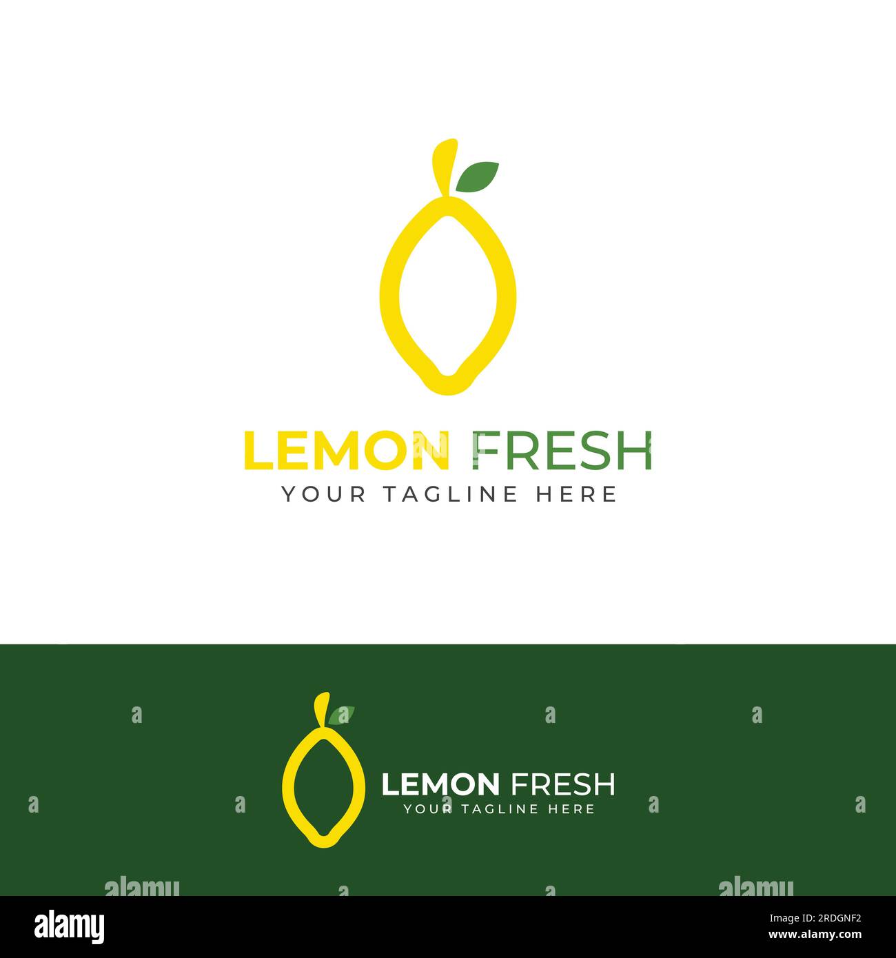 Fresh lemon fruit logo with leaves and fresh drink of lemon fruit ...