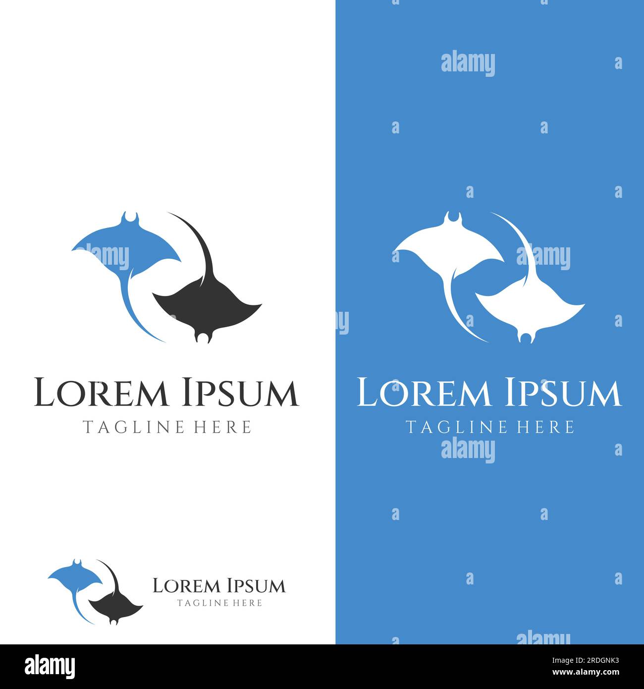 Marine animal stingray or batoidea logo design Stock Vector Image & Art ...