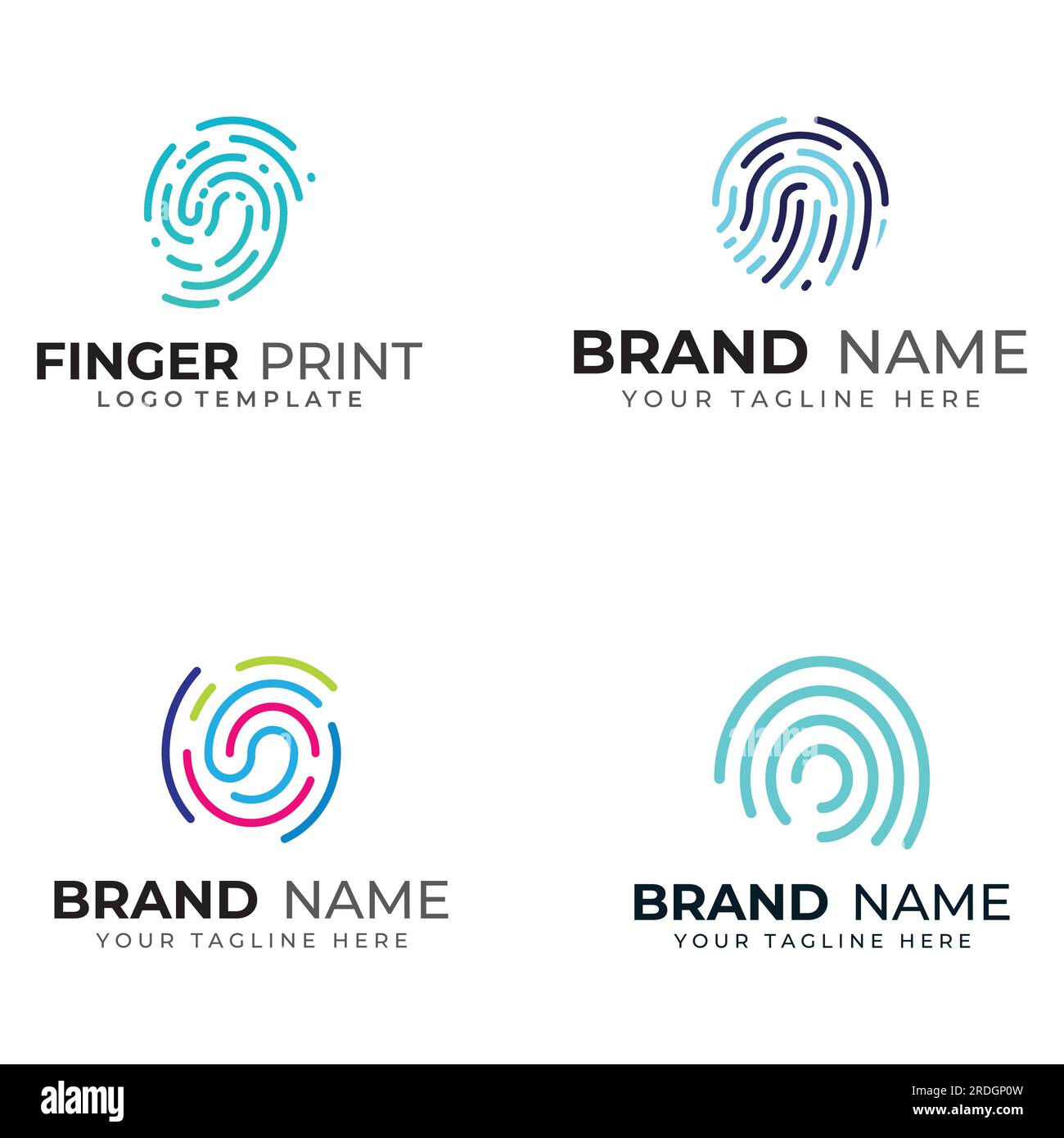 Fingerprint logo,fingerprint scan logo for business card identity ...