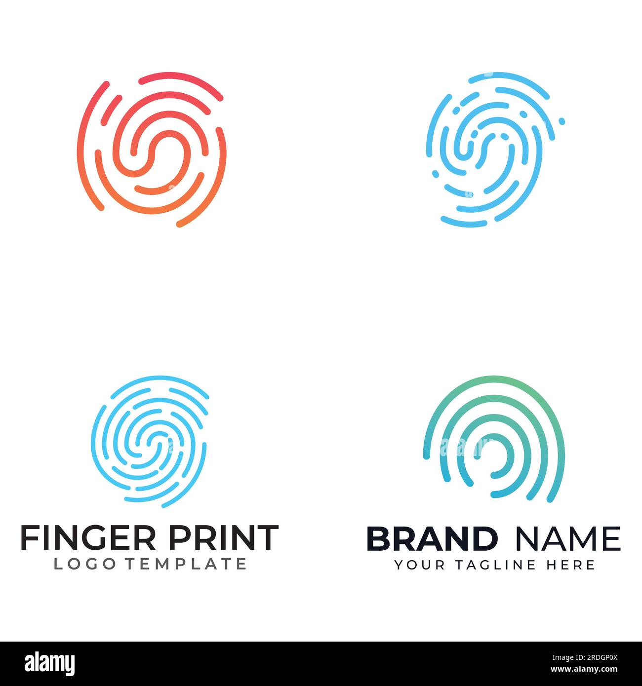 Fingerprint logo,fingerprint scan logo for business card identity ...